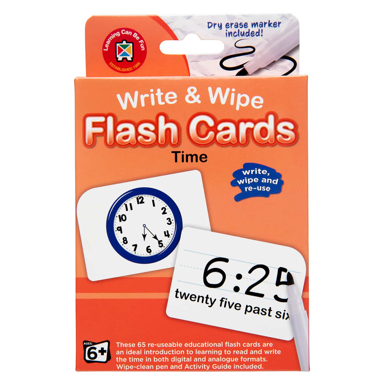 Learning Can Be Fun - Write & Wipe Flash Cards - Time – CuriousKidzz